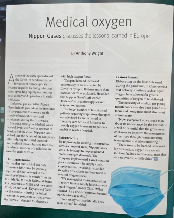 Nippon Gas discusses Europe's experience and lessons in medical oxygen ...